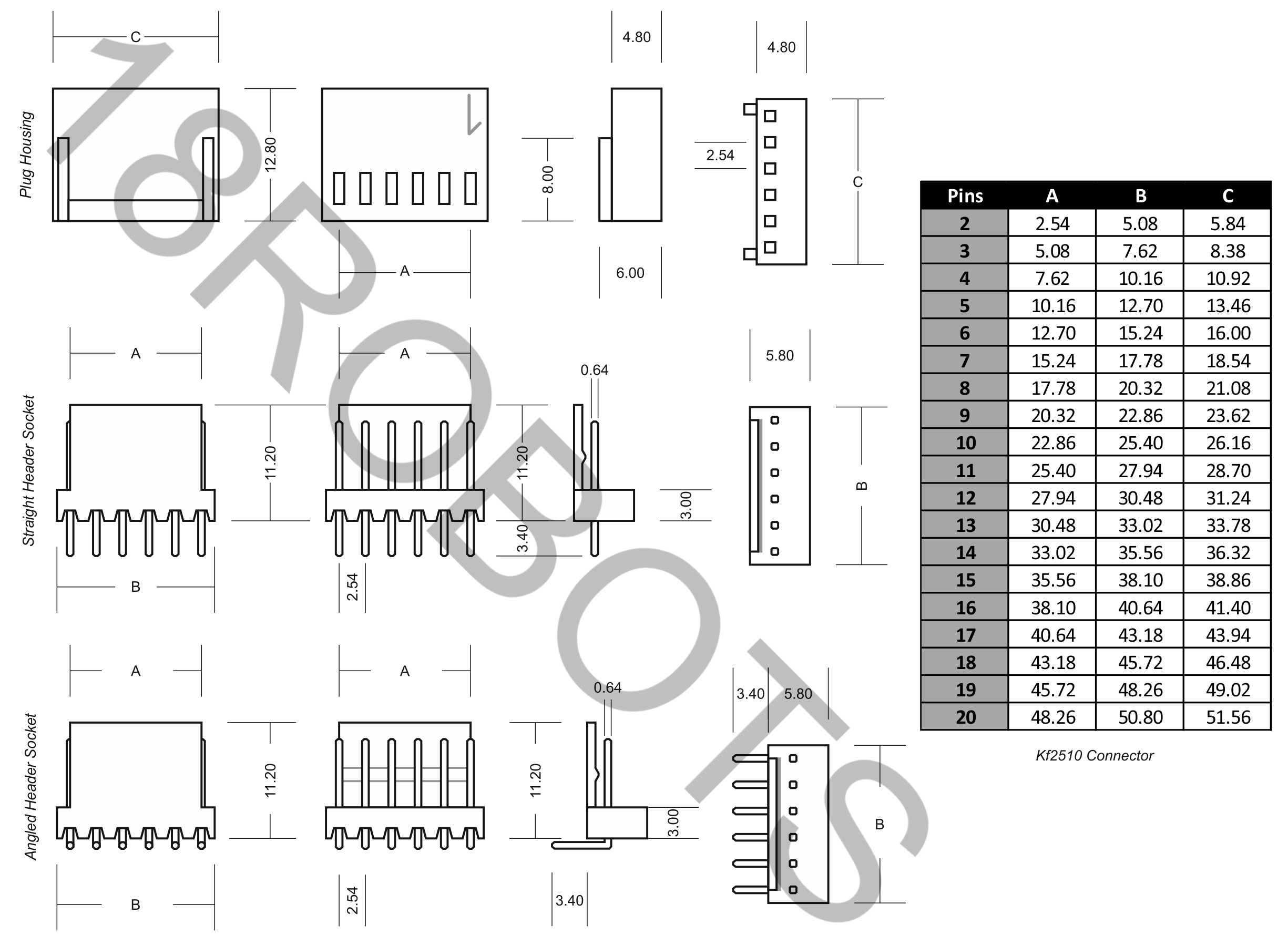 KF2510 2.54mm Crimp Connectors (Molex KK Style) | eBay