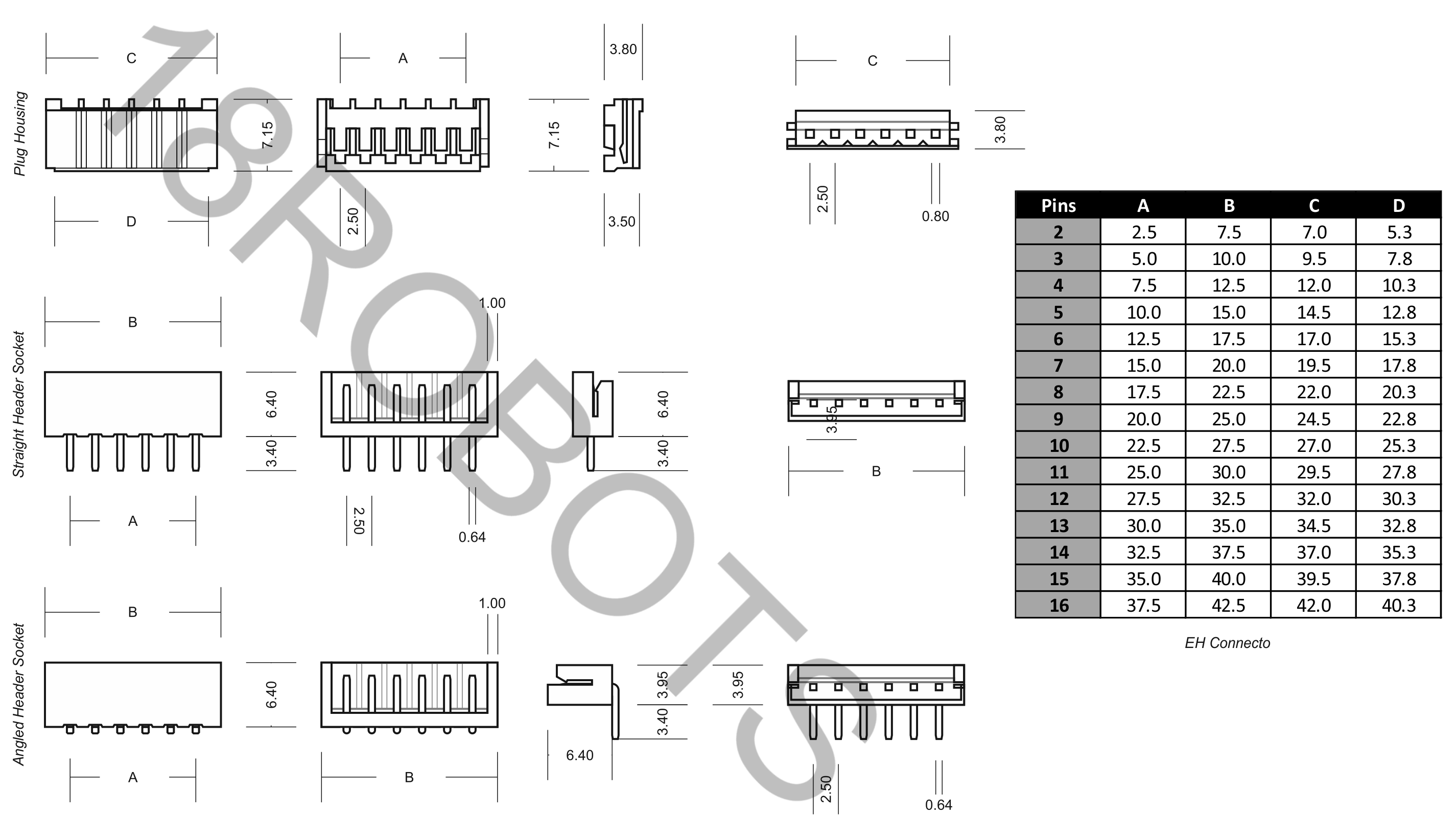 EH 2.5mm Crimp Connectors (JST EH Style) | eBay