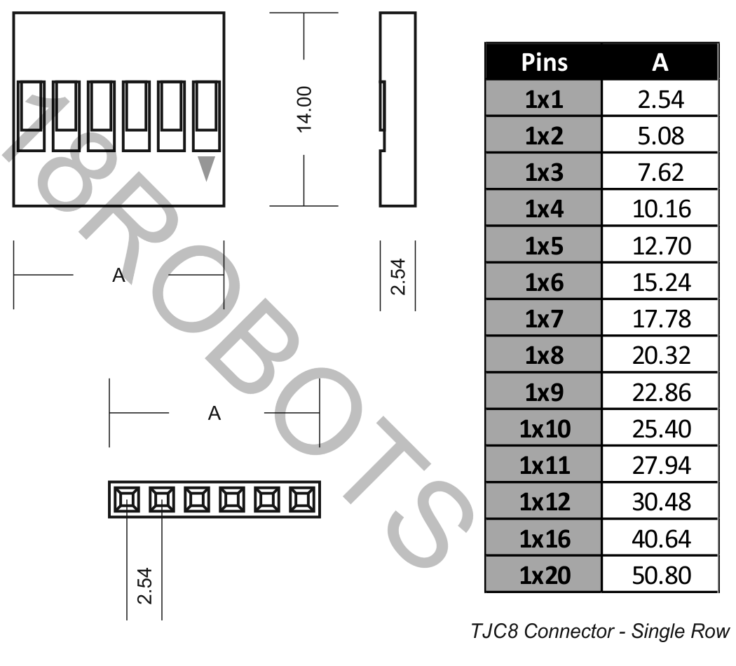 DuPont Single Row 2.54mm Connector Plug Housing (1-12, 20 Pin) Header ...