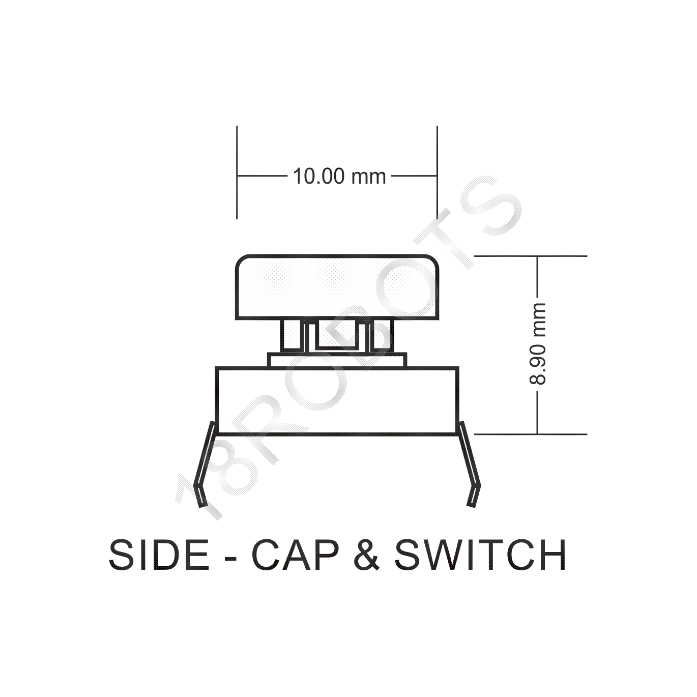A14 Tactile Cap & Switch - Momentary Button - Square Flat Keycap - 6 ...